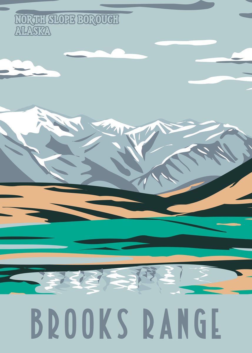 'Brooks Range WPA' Poster, picture, metal print, paint by John Lucke ...