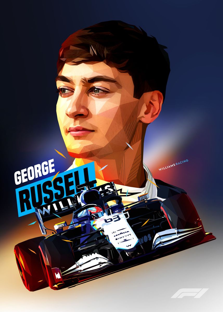'George Russell Low Poly' Poster by pxlG | Displate