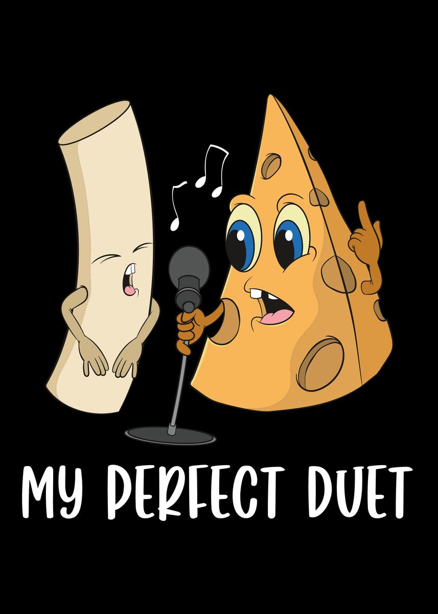 'Duet Mac and Cheese Lover' Poster, picture, metal print, paint by ...