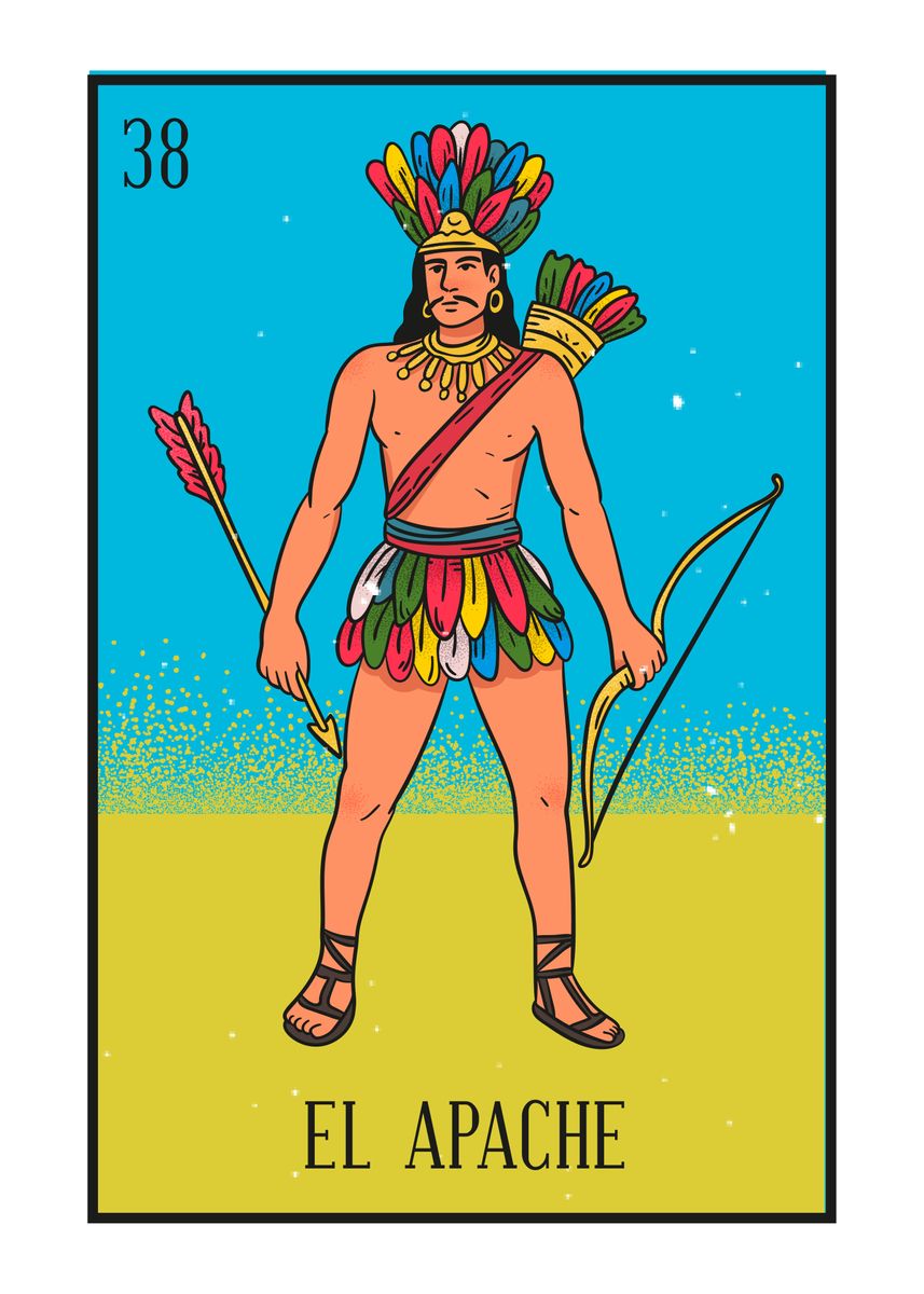 'EL APACHE MEXICAN LOTTERY' Poster, picture, metal print, paint by ...