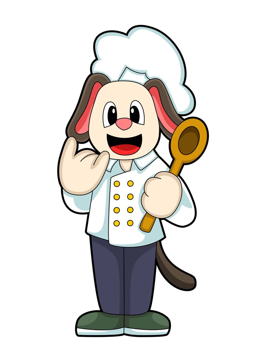 'Dog Cook Cooking apron' Poster, picture, metal print, paint by Markus ...