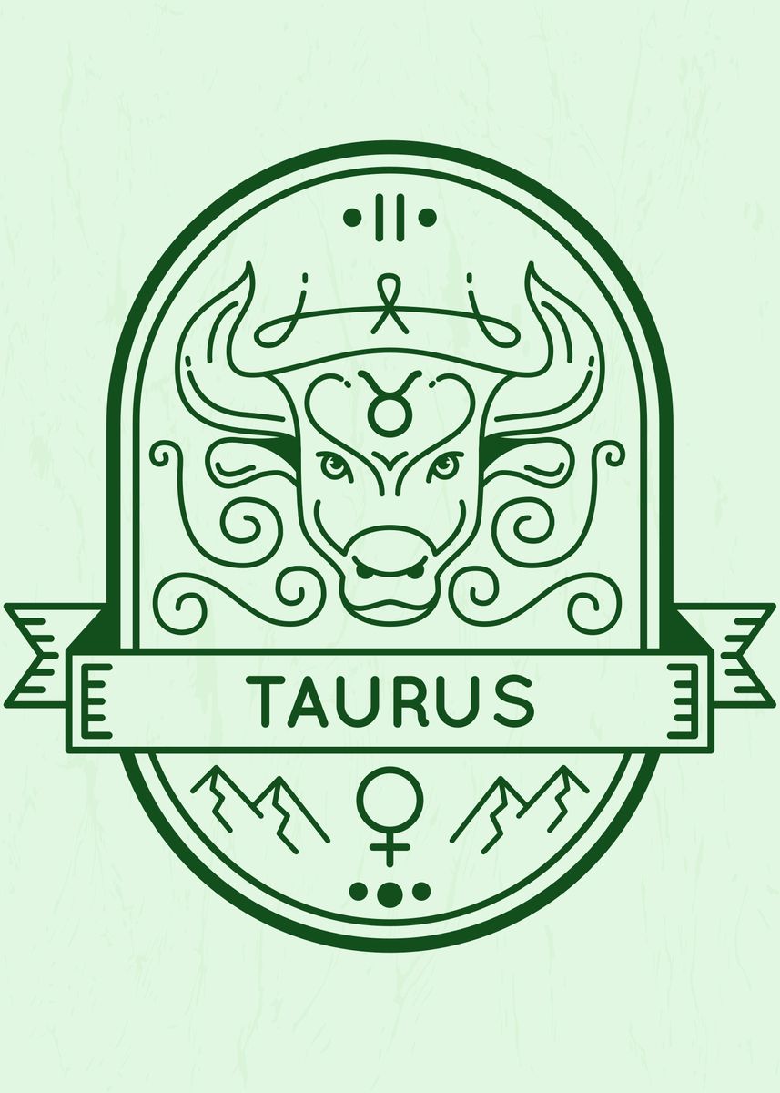 'ZODIAC EARTH SIGN TAURUS' Poster, picture, metal print, paint by ...