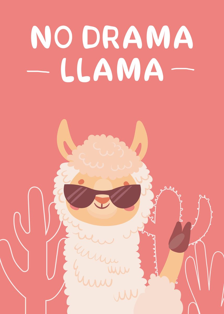 'No Drama Llama' Poster by Neon Moon | Displate