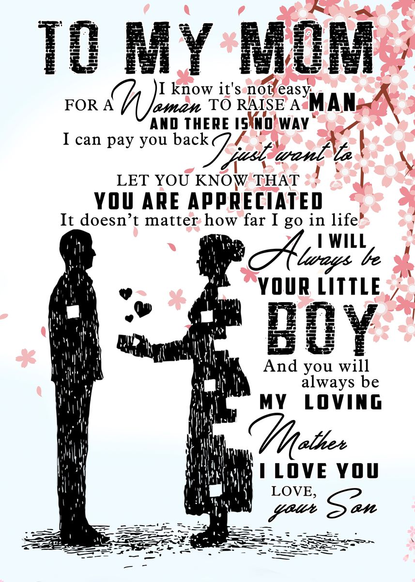 'To My Mom' Poster, picture, metal print, paint by Nice Pictures | Displate