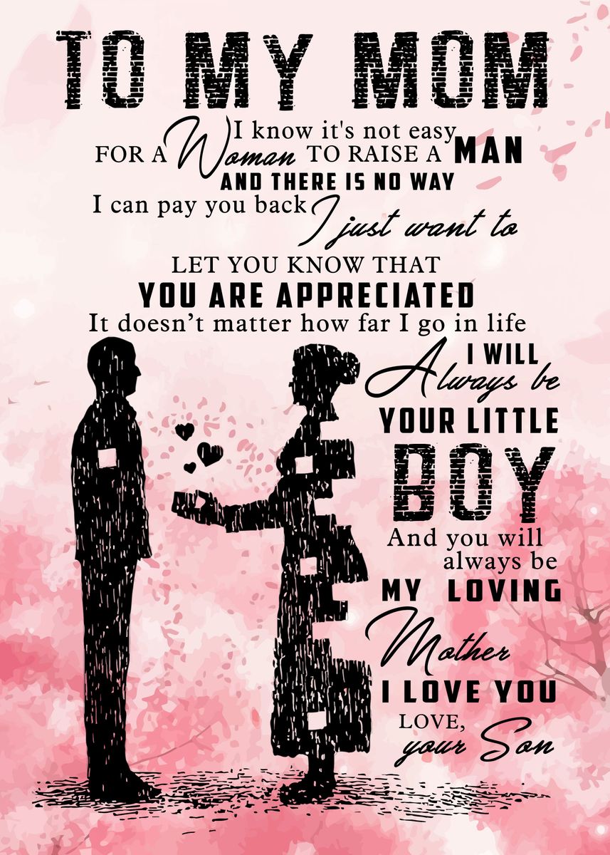 'To My Mom' Poster, picture, metal print, paint by Nice Pictures | Displate