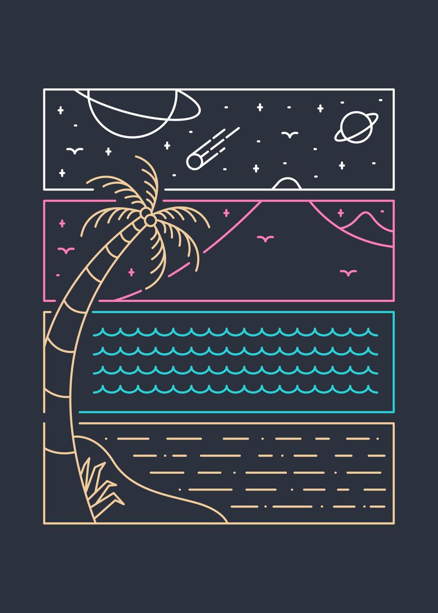 'Nature Elements' Poster, picture, metal print, paint by VEKTORKITA ...