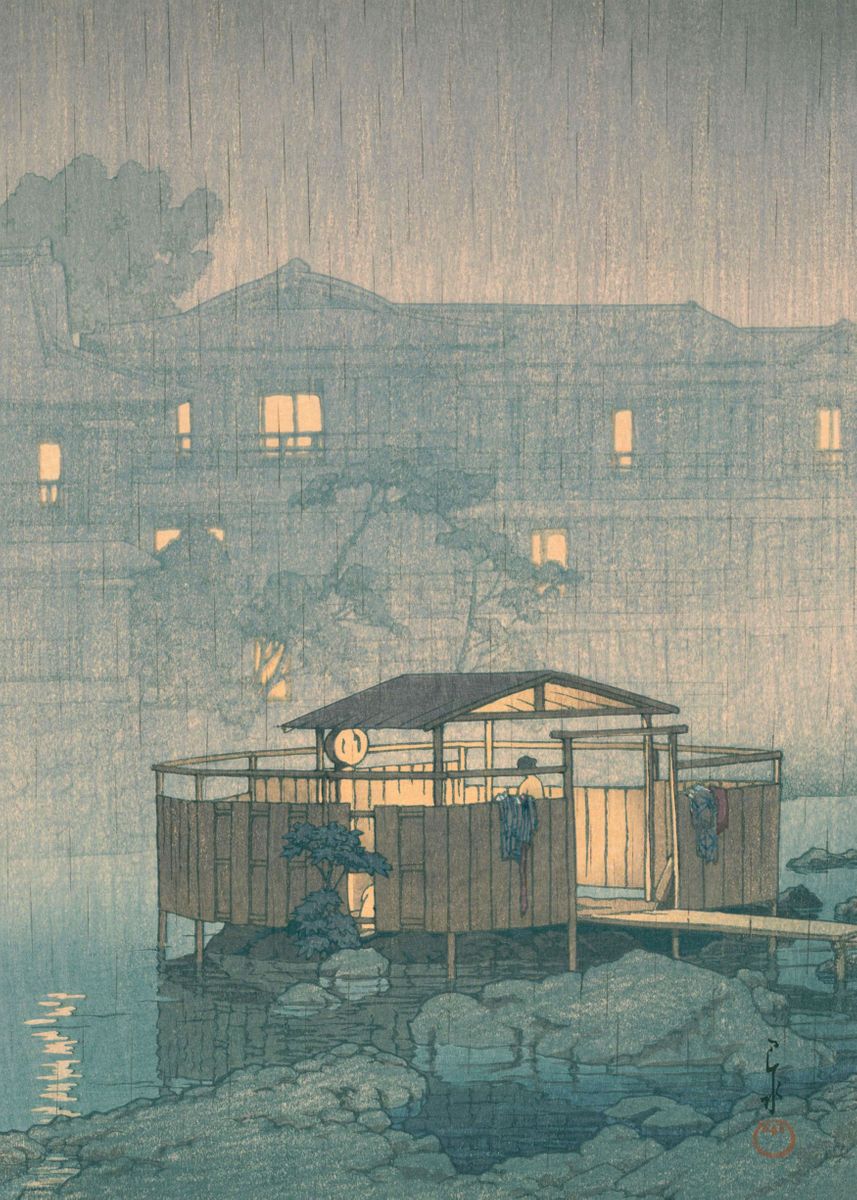 'Shuzenji Izu In Rain' Poster, picture, metal print, paint by Makanaki ...