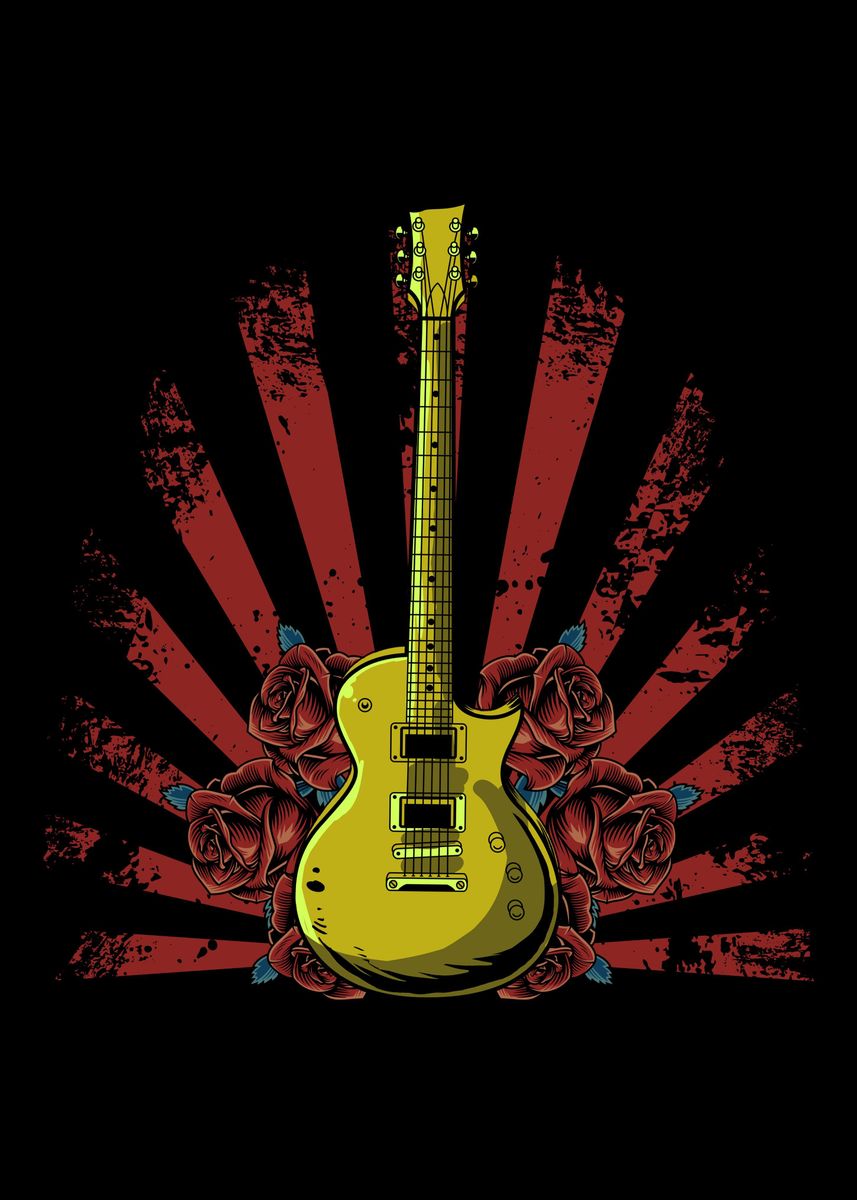 'Electric Guitar Guitarist ' Poster, picture, metal print, paint by ...