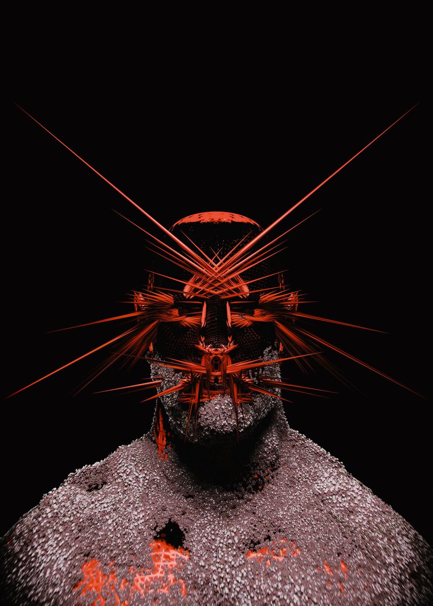 'RED LINE MASK' Poster by Gigi Gvalia | Displate