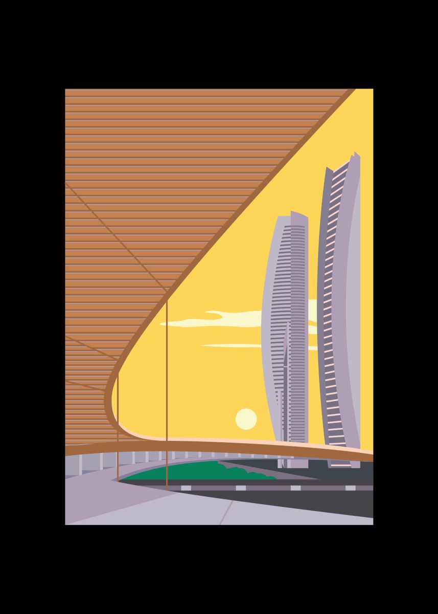 'Twin Tower Vintage' Poster, picture, metal print, paint by riyadi ...