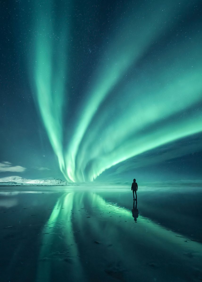 'Dancing Lights' Poster, picture, metal print, paint by Julius Kähkönen ...