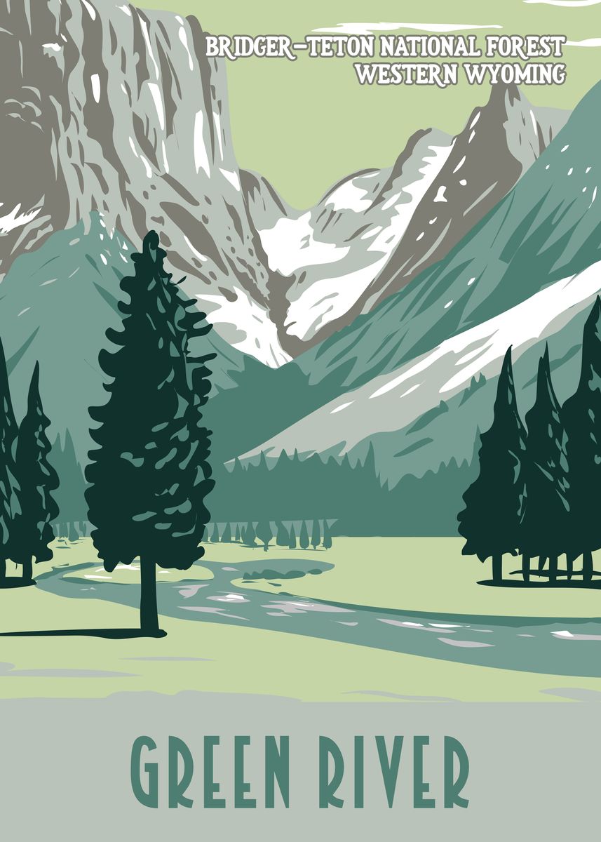 'Green River WPA' Poster by John Lucke Designs | Displate