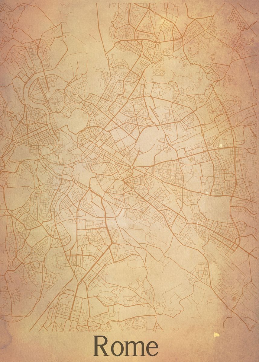 'Rome Italy City Map' Poster by Tim Hinz | Displate