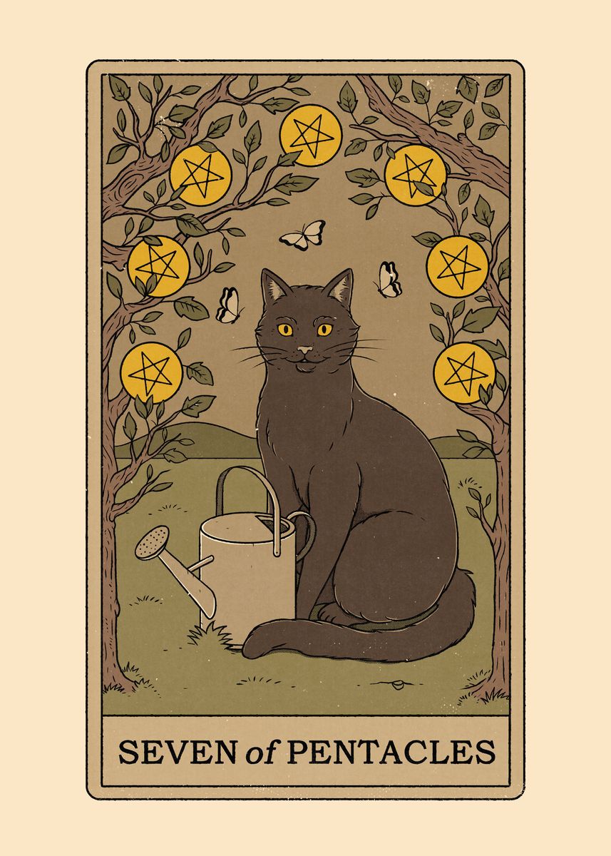 'Seven of Pentacles' Poster, picture, metal print, paint by Thiago ...