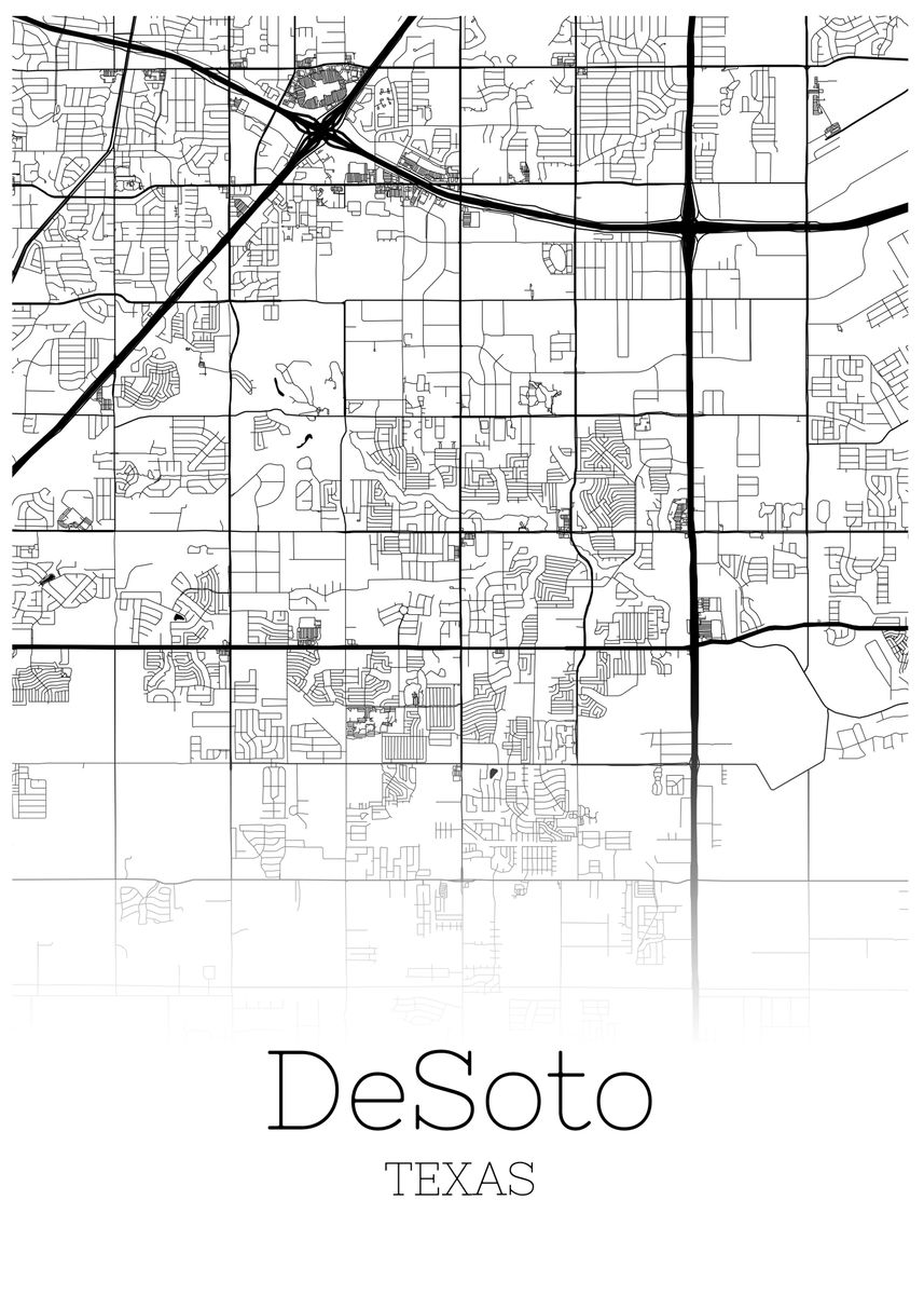 'DeSoto Texas city map' Poster by RelDesign | Displate
