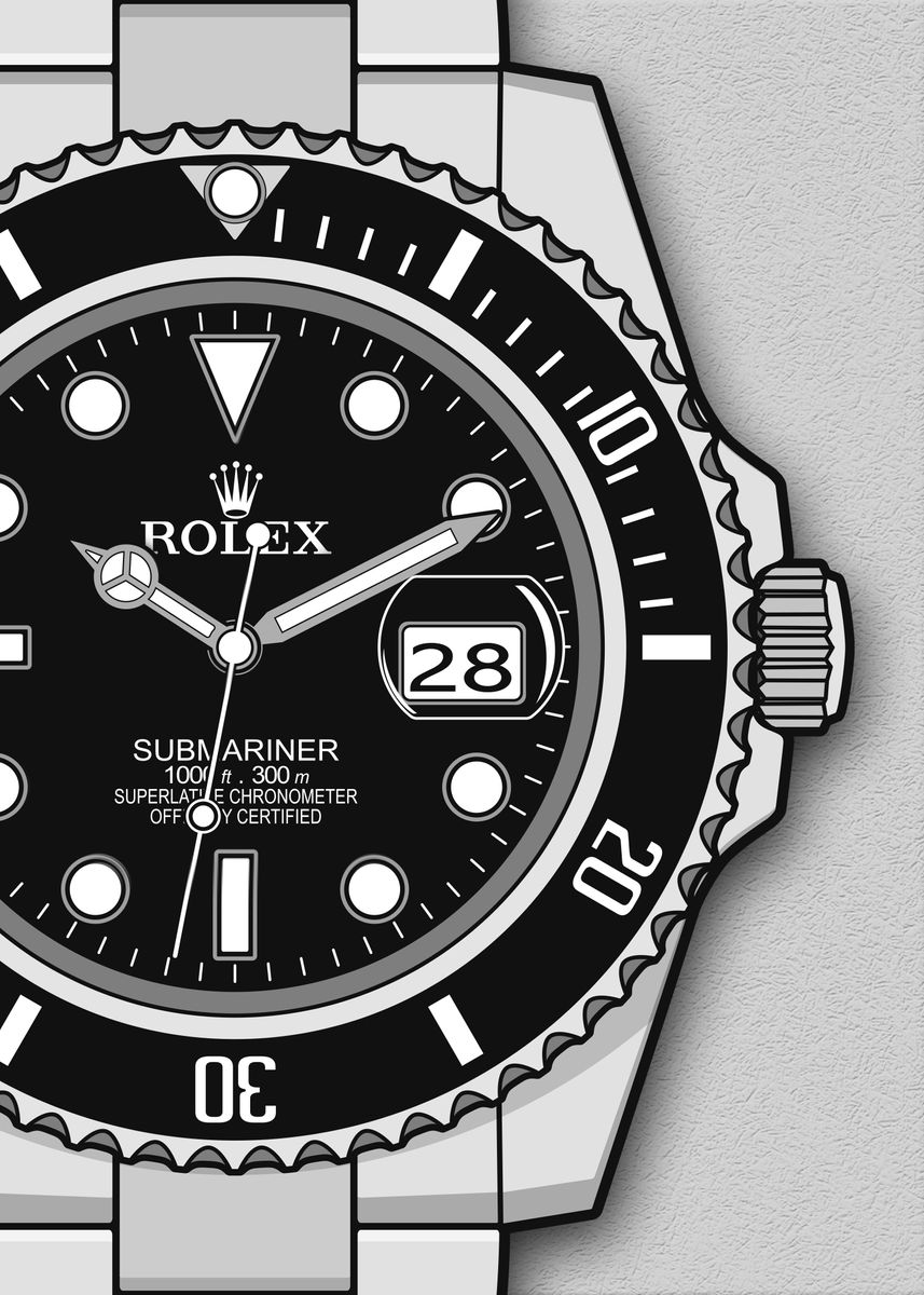 'Submariner Watch' Poster, picture, metal print, paint by HSDESIGNSHOP ...