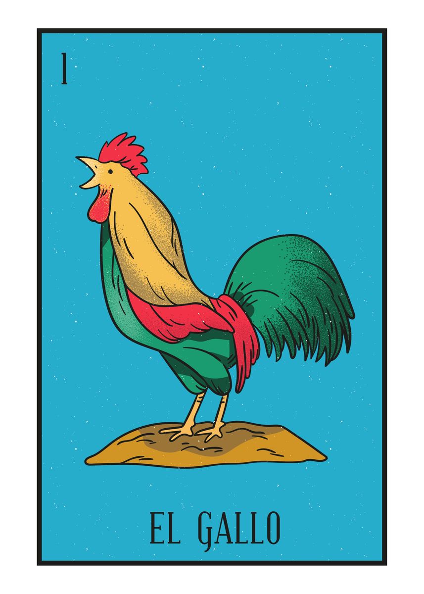 'EL GALLO MEXICAN LOTTERY' Poster, picture, metal print, paint by ...