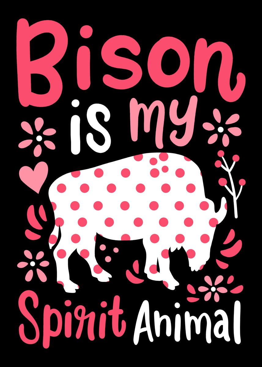 'Bison Spirit Animal' Poster, picture, metal print, paint by BLVCKPLATE ...