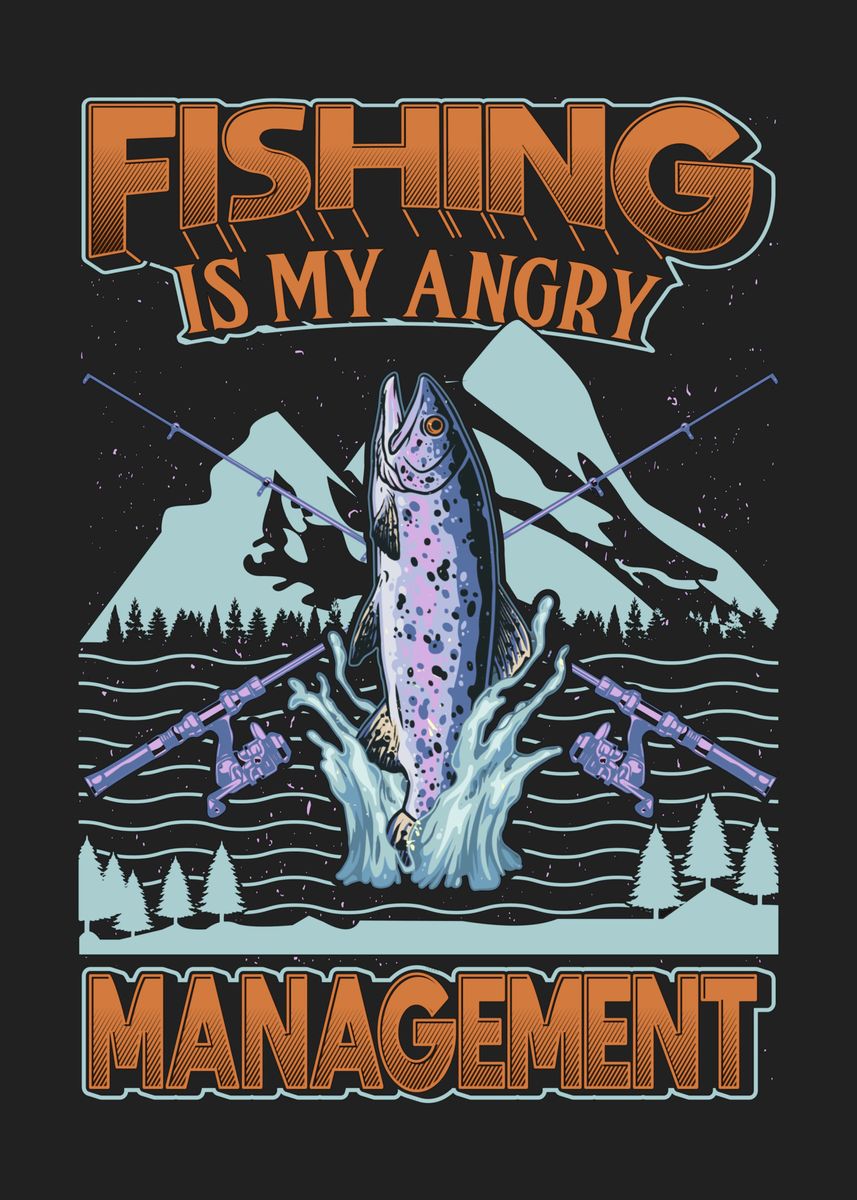 'Fishing' Poster, picture, metal print, paint by maxdesign | Displate