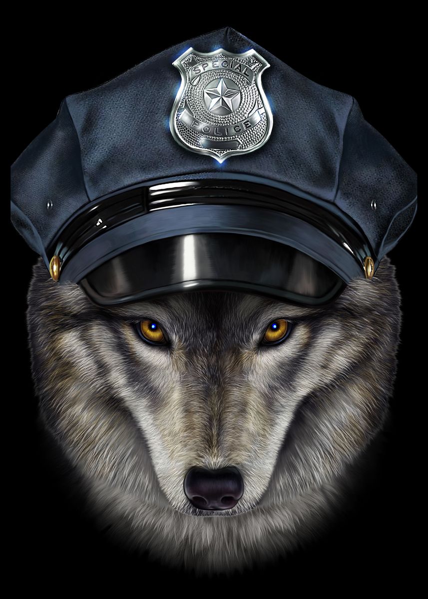 'Wolf Police' Poster, picture, metal print, paint by Jeff | Displate