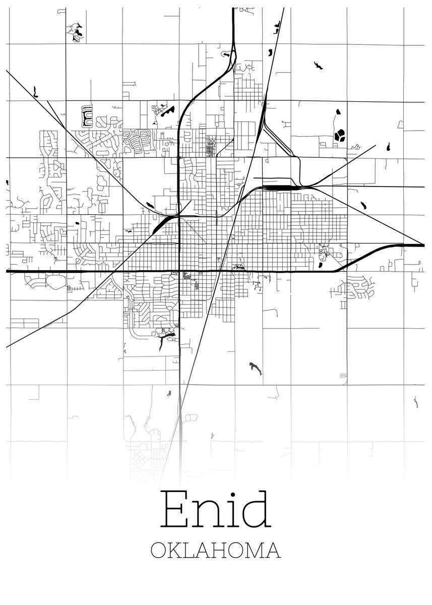 'Enid Oklahoma city map' Poster by RelDesign | Displate