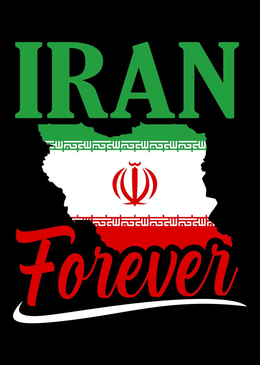 'Iran Flag Motif Gift Idea' Poster, picture, metal print, paint by ...