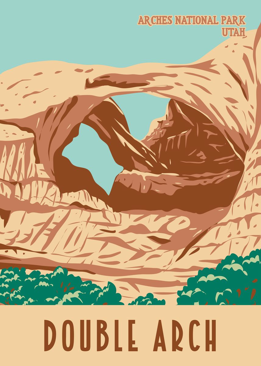 'Double Arch WPA' Poster, picture, metal print, paint by John Lucke ...