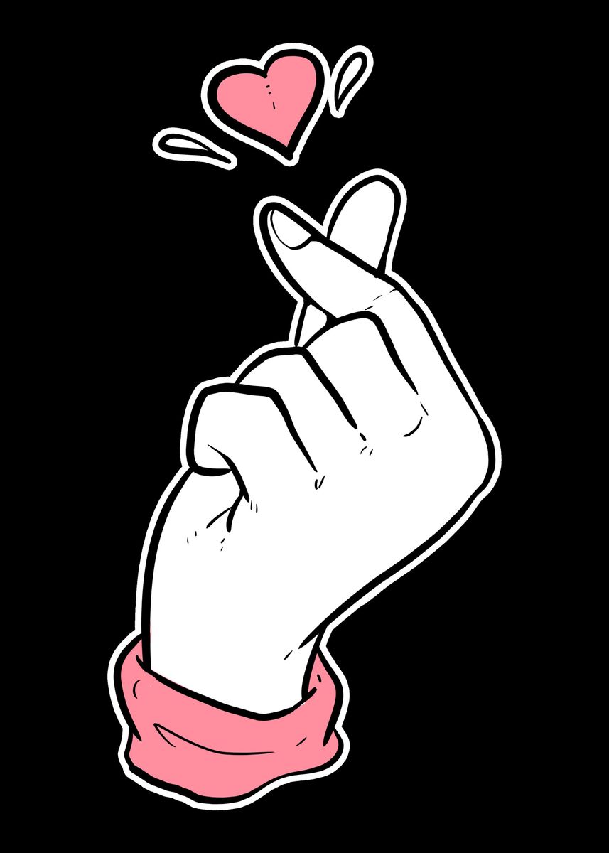 'Cute Heart Kpop Fan or Kor' Poster, picture, metal print, paint by ...