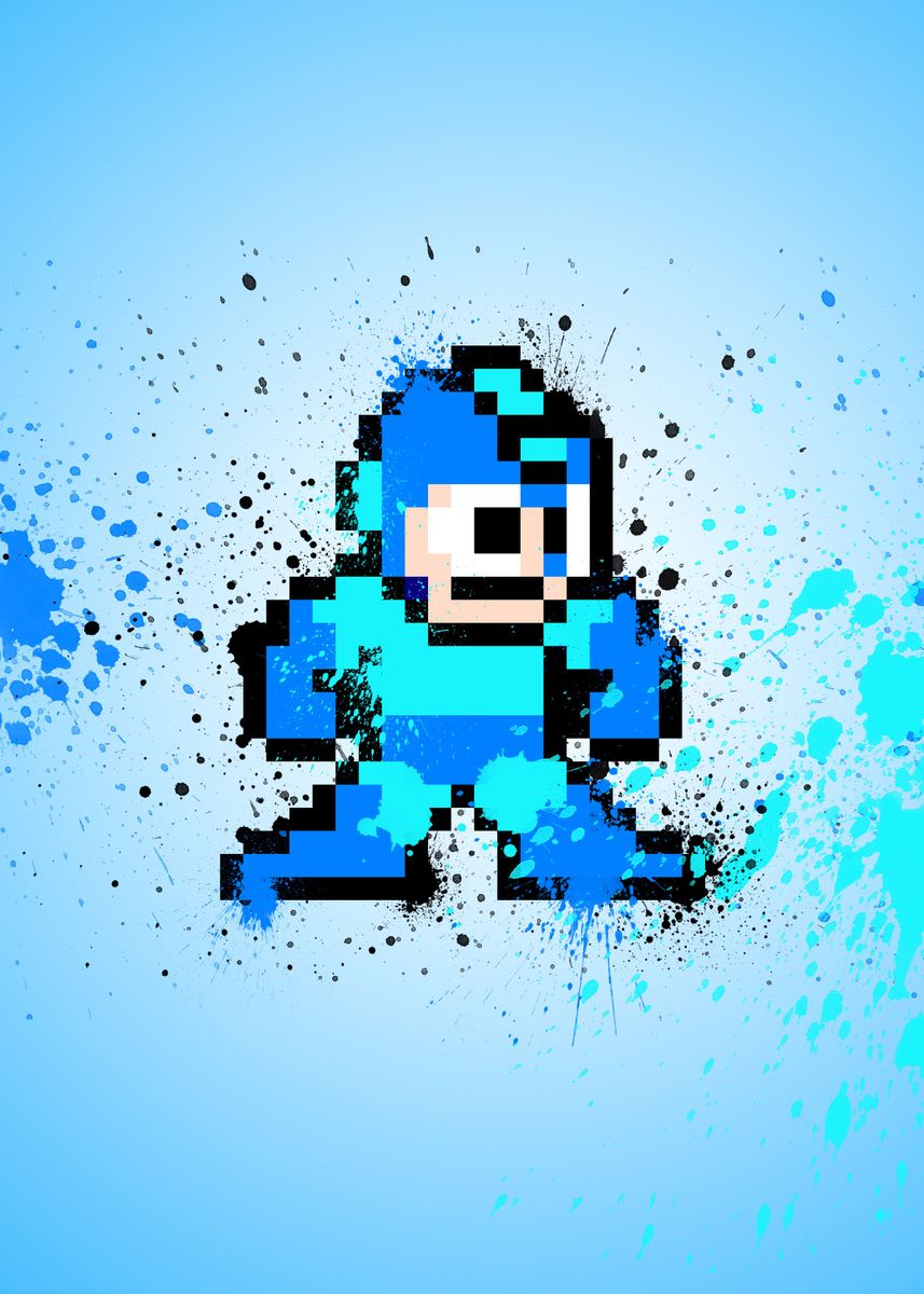 'Megaman' Poster, picture, metal print, paint by Daniel Bloch | Displate