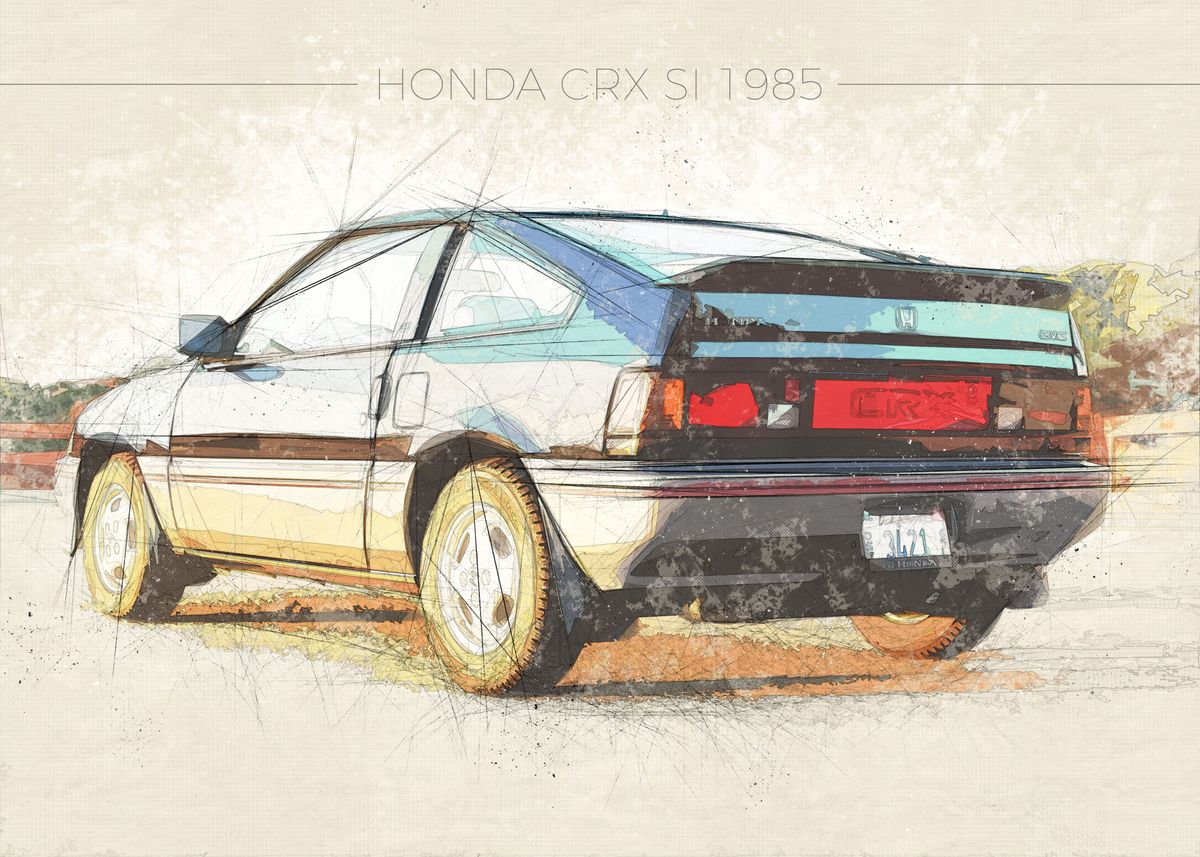 'Honda CRX 1985' Poster by Posteralize | Displate