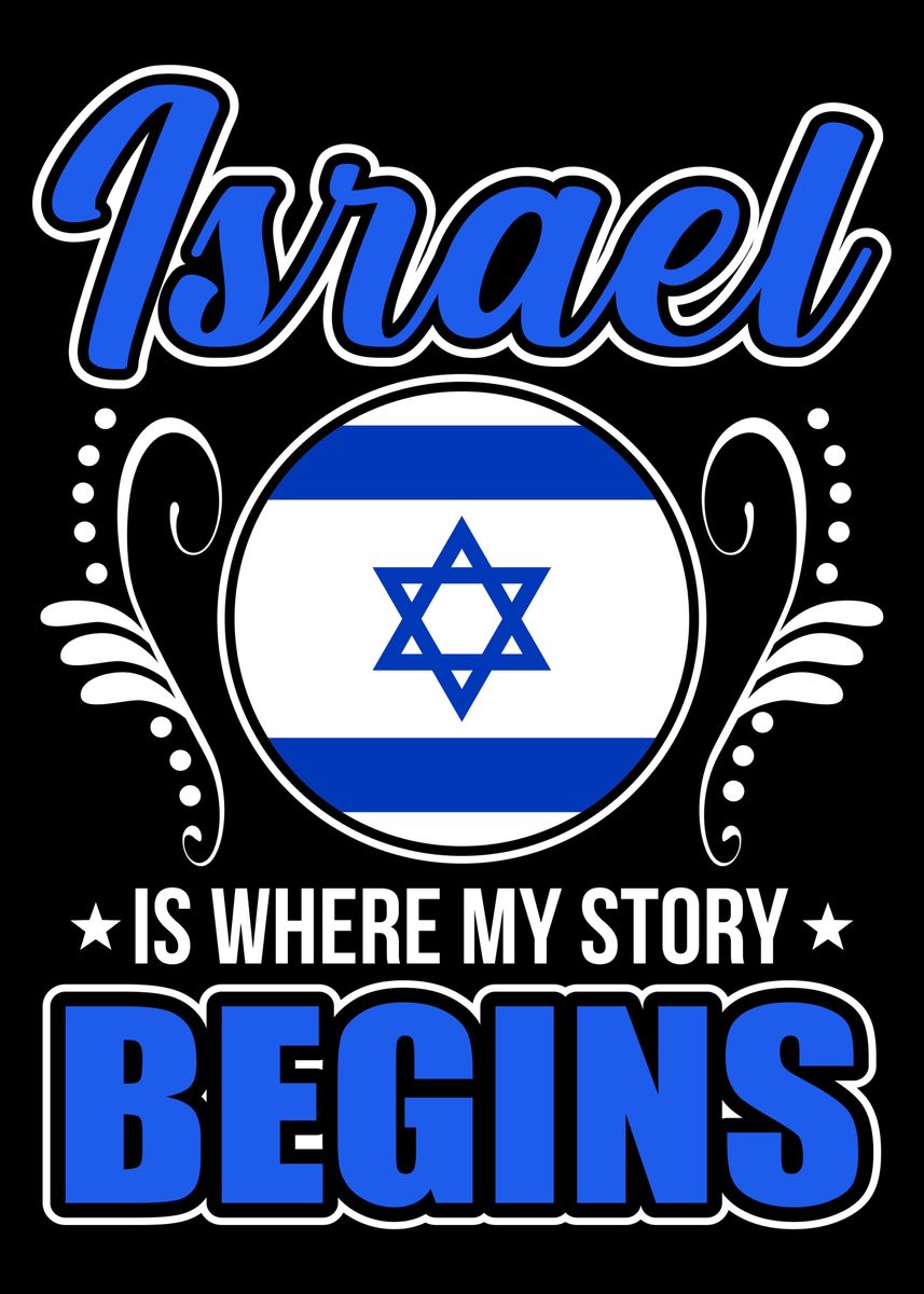 'Israel Sayings Flag Gift I' Poster by Hexor | Displate