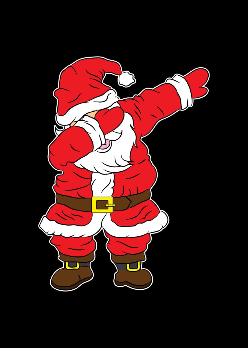 'Merry christmas dab Santa' Poster, picture, metal print, paint by ...