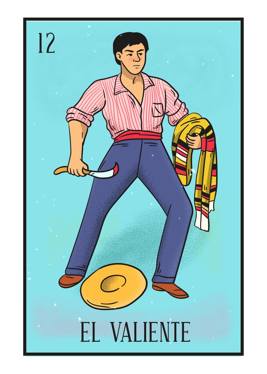 'Valiente MEXICAN LOTTERY' Poster, picture, metal print, paint by ...