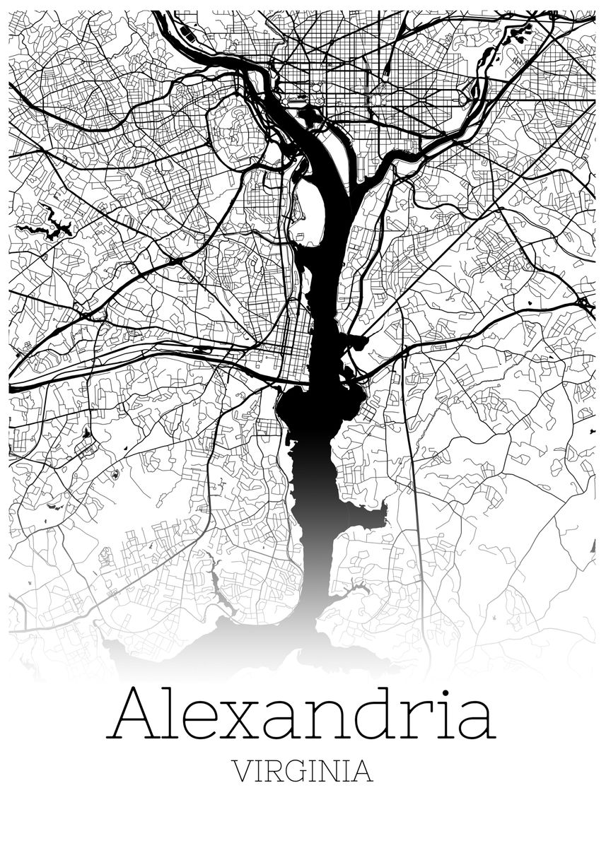 'Alexandria Virginia map' Poster by RelDesign | Displate