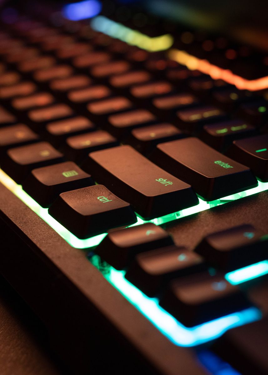 'Neon Keyboard' Poster, picture, metal print, paint by Tyler Lewis ...