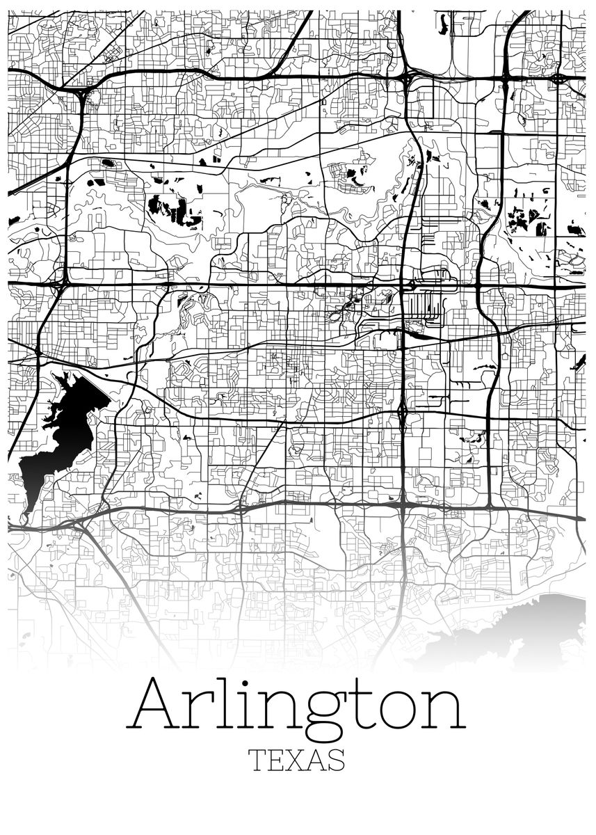 'Arlington Texas city map' Poster by RelDesign | Displate