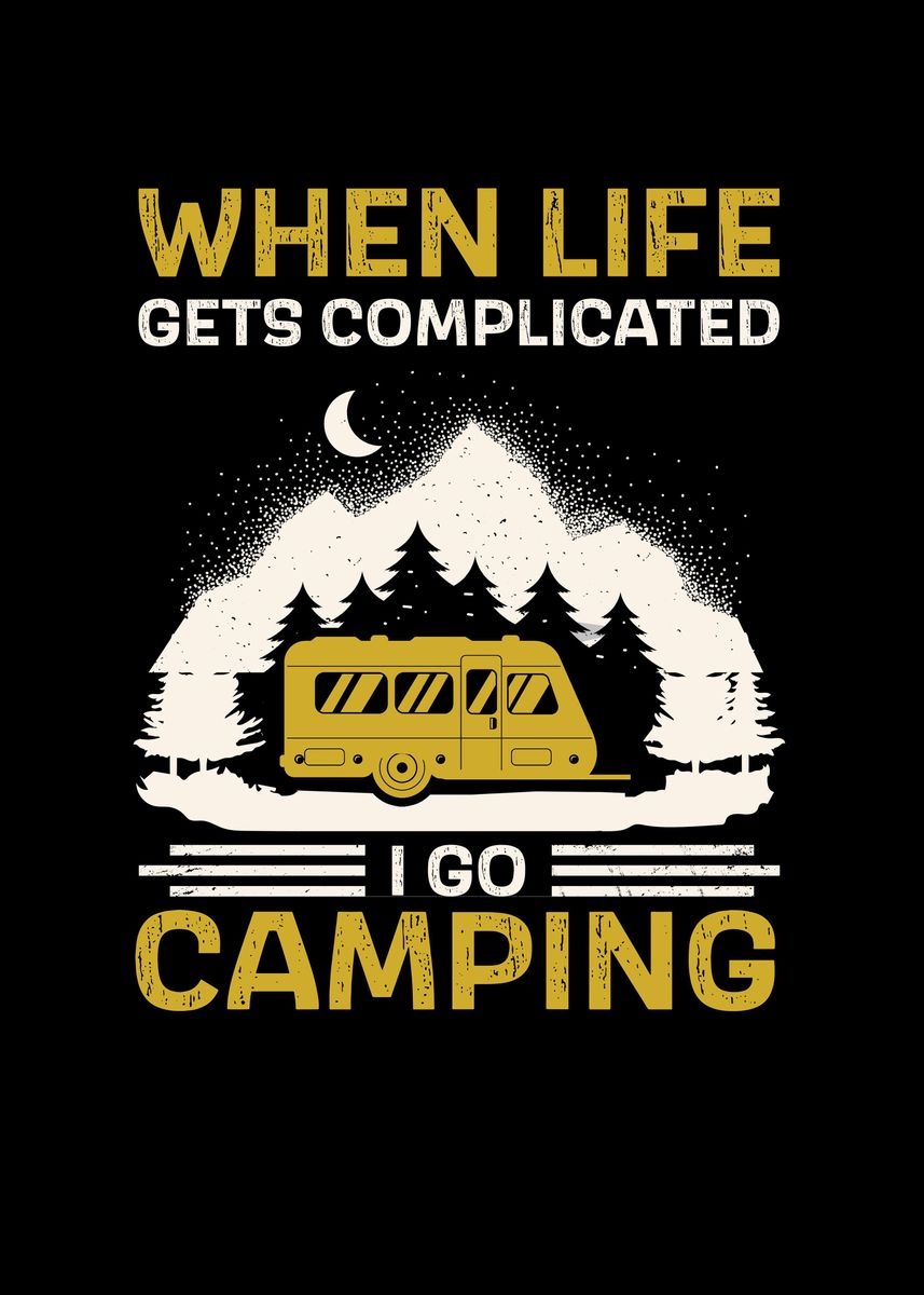 'Camper Camping Caravan' Poster, picture, metal print, paint by to42 ...