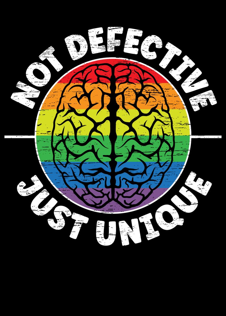 'Not Defective Just Unique' Poster, picture, metal print, paint by NAO ...