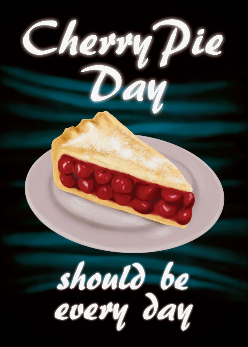 'Cherry Pie Day' Poster, picture, metal print, paint by TMBTM | Displate