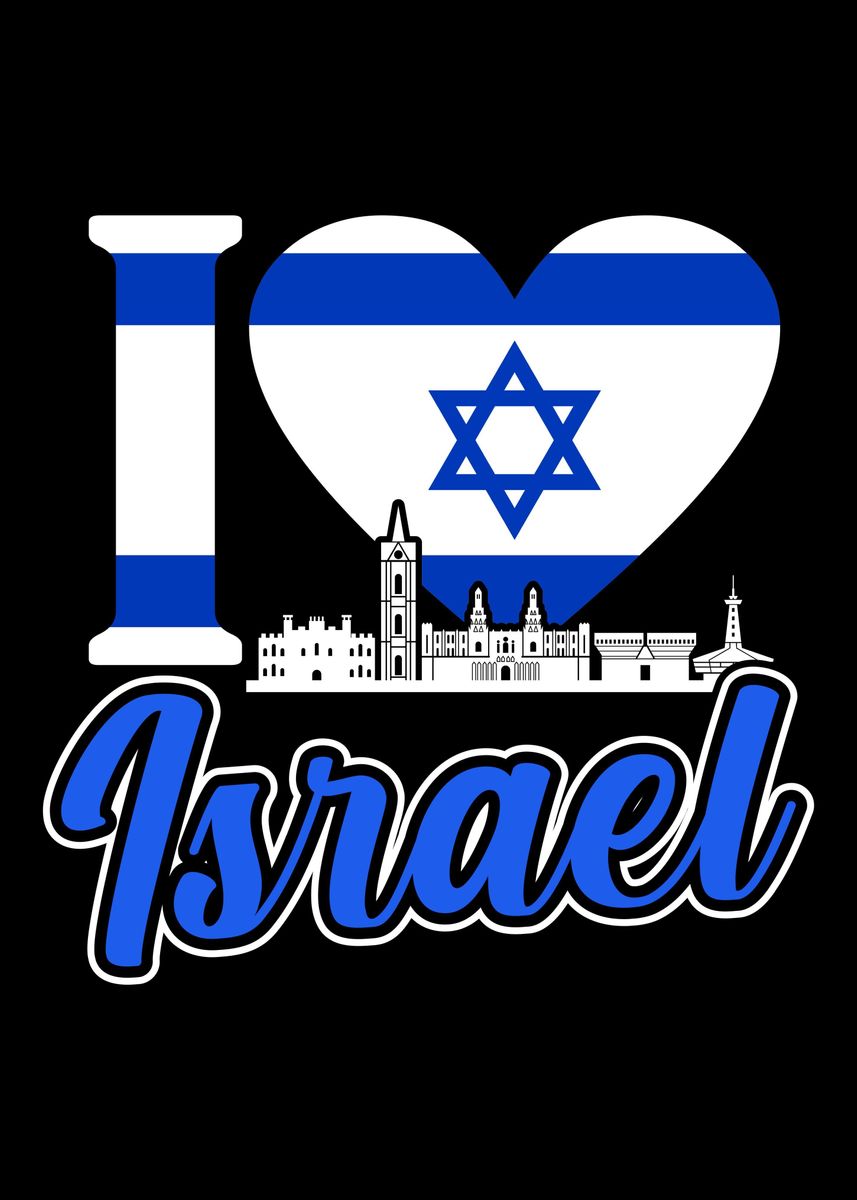 'Israel Sayings Flag Gift I' Poster by Hexor | Displate