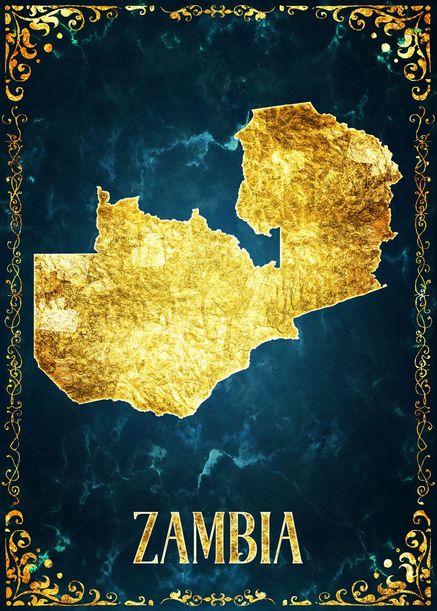 'Zambia Lusaka' Poster, picture, metal print, paint by SplashDesign ...