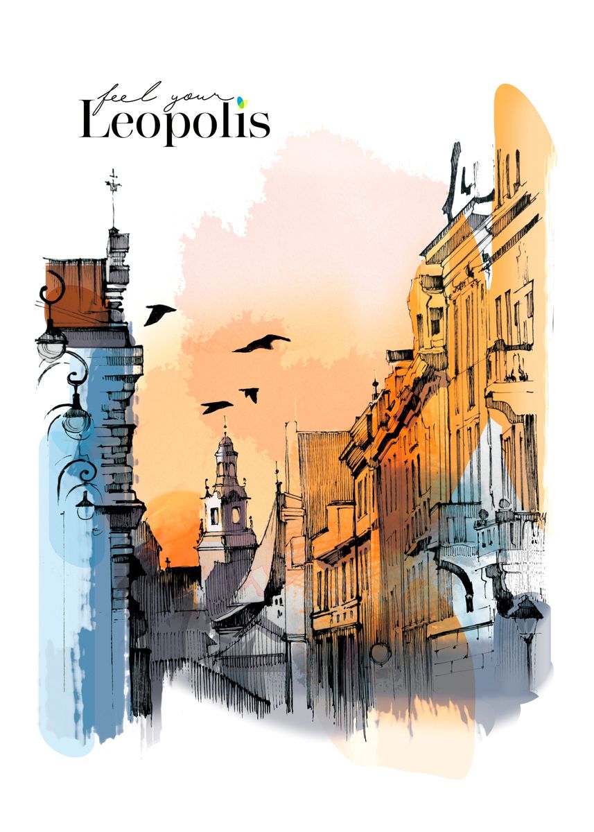 'Lviv in Ukraine ' Poster, picture, metal print, paint by Libe Llula ...