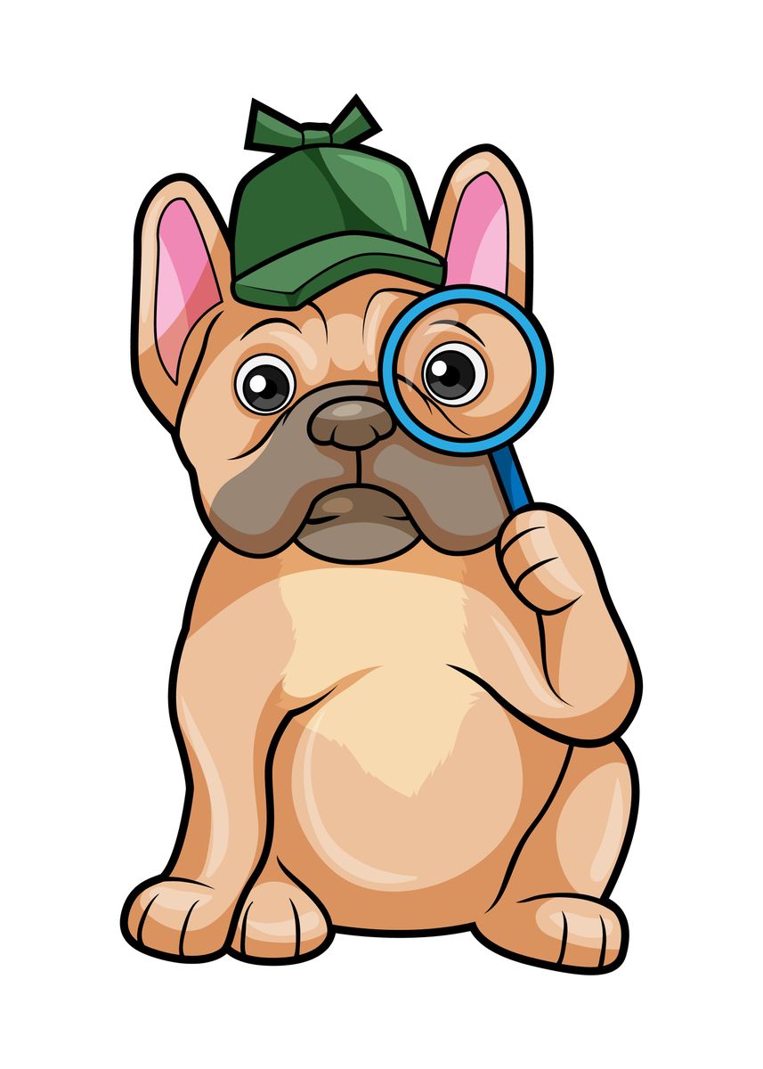 'French Bulldog Detective' Poster, picture, metal print, paint by ...