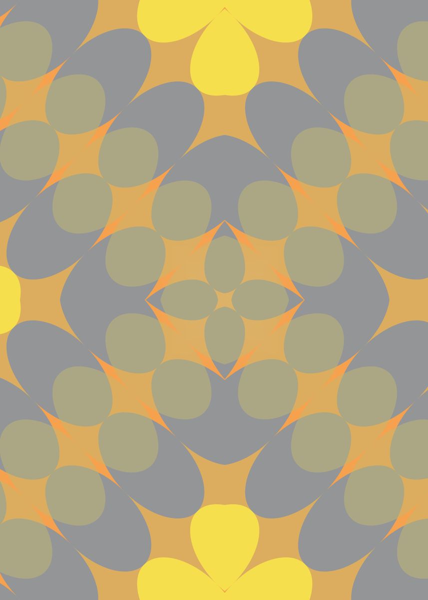 'Geometric yellow + gray 8' Poster, picture, metal print, paint by ...