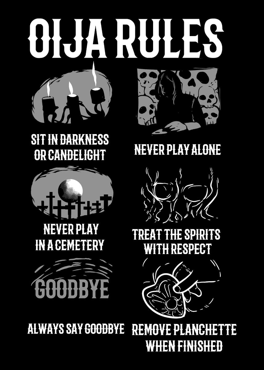 'Ouija Rules Spiritualist G' Poster, picture, metal print, paint by ...
