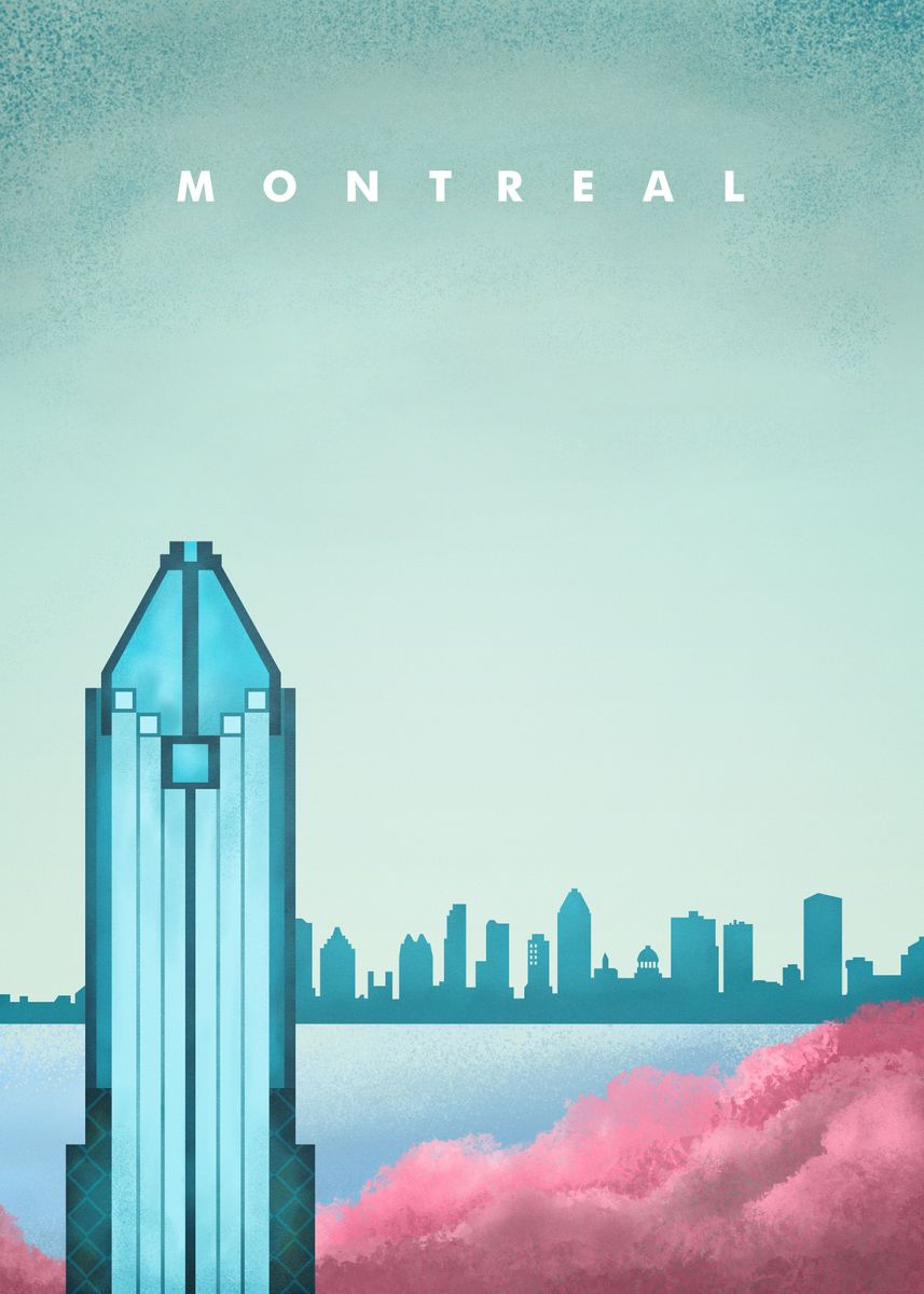 'Montreal Travel Poster' Poster by Black Foxe | Displate