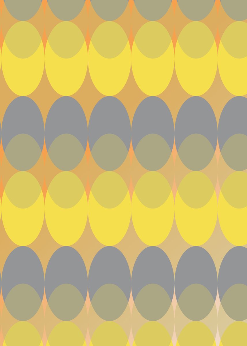 'Geometric yellow + gray 9' Poster, picture, metal print, paint by ...