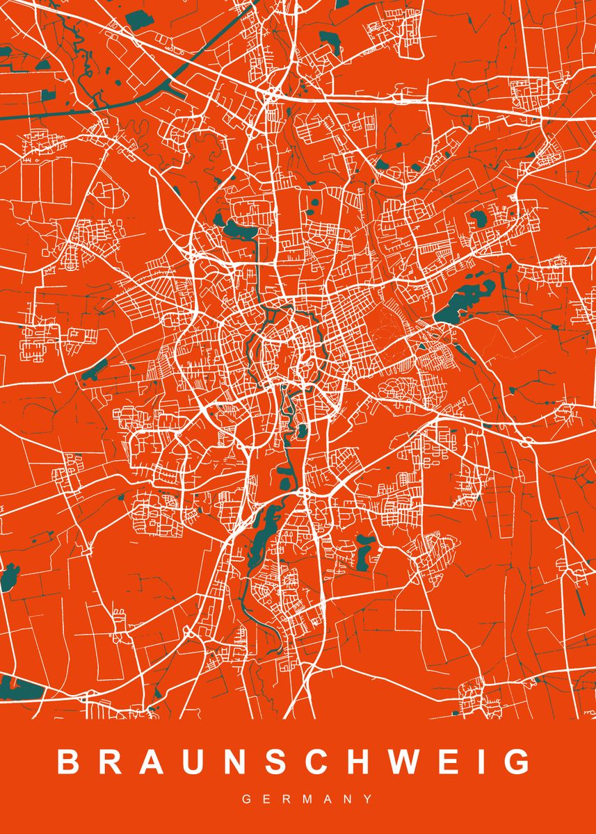 'BRAUNSCHWEIG City Map ' Poster by UrbanMaps | Displate