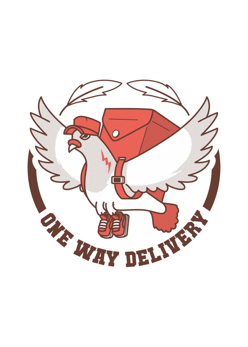'One Way Delivery' Poster, picture, metal print, paint by retno ...