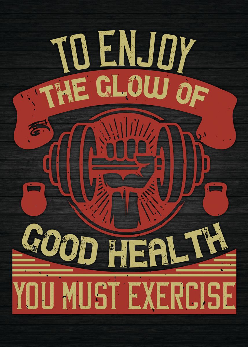 'Enjoy Glow Of Good Health' Poster, picture, metal print, paint by CHAN ...